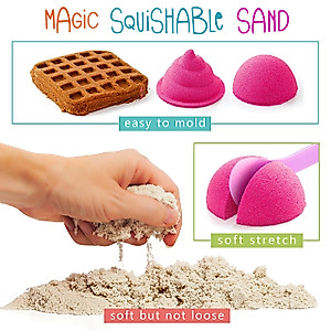 Kipipol Sensory bin - 29 pcs Ice Cream Toy Shop Play Sand Kit with 9 Ice Cream Sand Toys, 1.7 LB Moon Sand for Kids, Sandbox with A Lid - Pretend Play Sensory Toys for Girls and Boys age 3-5 and Up