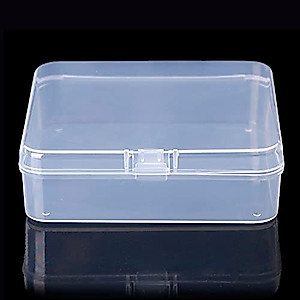 Clear Plastic Beads Storage Containers Empty Mini Storage Containers Box,12 Pack Plastic Storage Containers with Lids,Beads Storage Box with Hinged Lid for Beads,Earplugs,Pins, Small Items