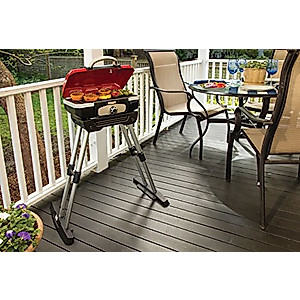 Cuisinart CGG-180 CGG180 Propane, 22" H x 17.6" W x 11.8" L, Petit Gourmet Portable Gas Grill with VersaStand, Red