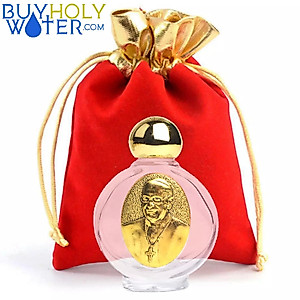 Holy Water Pope Francis Vial ✞ Pope Blessed Portable Bottle ✞ The Only Authentic Certified Holy Water Font Online ✞ Vatican Direct Baptism Wedding Christian Catholic God Jesus Religious Gift (Gold)