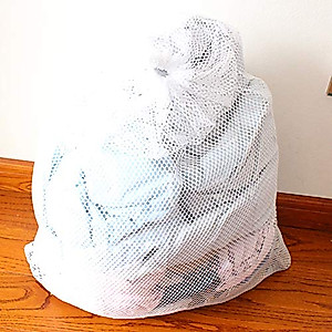 Net Laundry Clothes Washing Mesh Bag, Washing Machine Drawstring Large Capacity Pouch