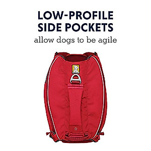 Ruffwear, Singletrak Dog Pack, Hiking Backpack with Hydration Bladders, Red Currant, Medium
