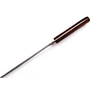 HM TRADING Custom Handmade Damascus Steel Fillet Knife with Beautiful Rose wood Handles (Brown)