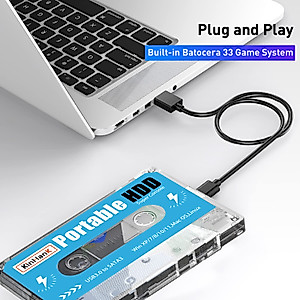 Kinhank 500G HDD External Hard Drive with 111700+ Retro Games, Batocera 33 Gaming System,Game Consoles Compatible with Most Emulators,SATA 3.0,for Laptop/PC/Windows/Mac OS,2 Controllers