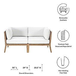 Modway Clearwater Love Seats, Loveseat, Gray White