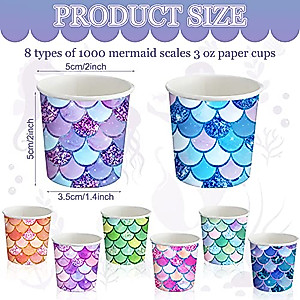 1000 Pcs Bathroom Cups 3 oz Paper Cups Disposable Bathroom Mouthwash Cups Small Cute Paper Cups Disposable Cups for Office, Party, Coffee, Water, Juice, Scale Style (Scale Style)
