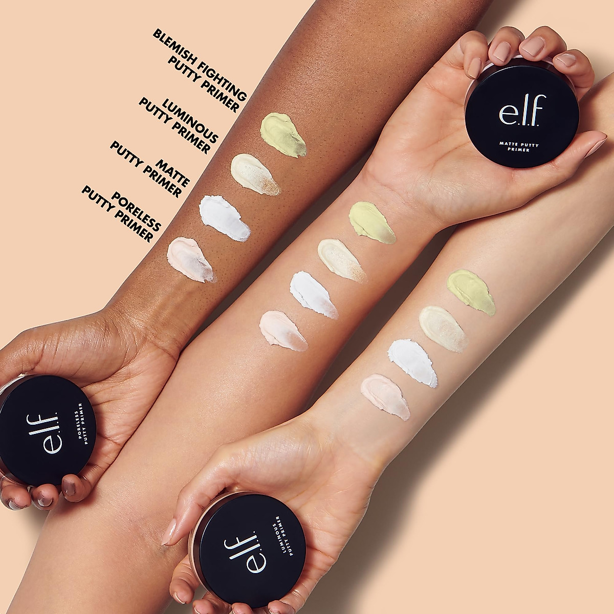 e.l.f. Poreless Putty Primer, Minimizes Pores & Preps Skin, Creates a Flawless Base, For All Skin Types, 0.74 Oz (21g)
