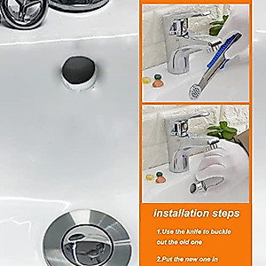 SKYPIA 3x Bathroom Kitchen Sink Hole Round Overflow Cover Basin Tidy Insert Spares (Single)