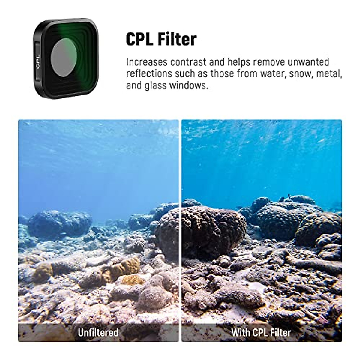 NEEWER ND Filter Set Compatible with GoPro Hero 11 Hero 10 Black Hero 9, 6 Pack (CPL/ND8/ND16/ND32/ND64/ND1000) Hero 9 Hero 10 Hero 11 Action Camera Accessory Neutral Density Polarizer Lens Filter Kit