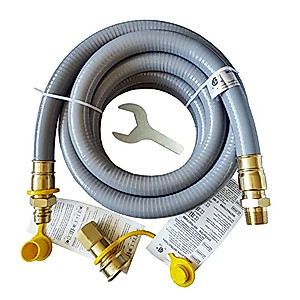 15FT 3/4" ID Natural Gas Hose with 3/4 Quick Connect for Standby Generators, Long 3/4 Gas Flex Line Hose for NG/LP Propane Appliances Construction Heaters, Tool Included