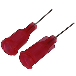 100pcs 25Ga 1/2" Red Blunt Dispensing Needles Syringe Needle Tips