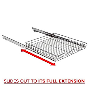 HOLD N' STORAGE Pull Out Cabinet Organizer, Heavy Duty-w/Lifetime Limited Warranty-20”Wx21”D- Requires At Least a 21-1/4” Cabinet Opening, Steel Metal Cabinet Drawers Slide Out, Chrome Finish