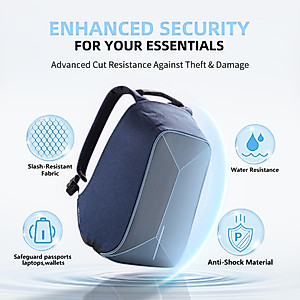 XD Design Bobby Original Anti-Theft Laptop Backpack with USB Port (Navy)