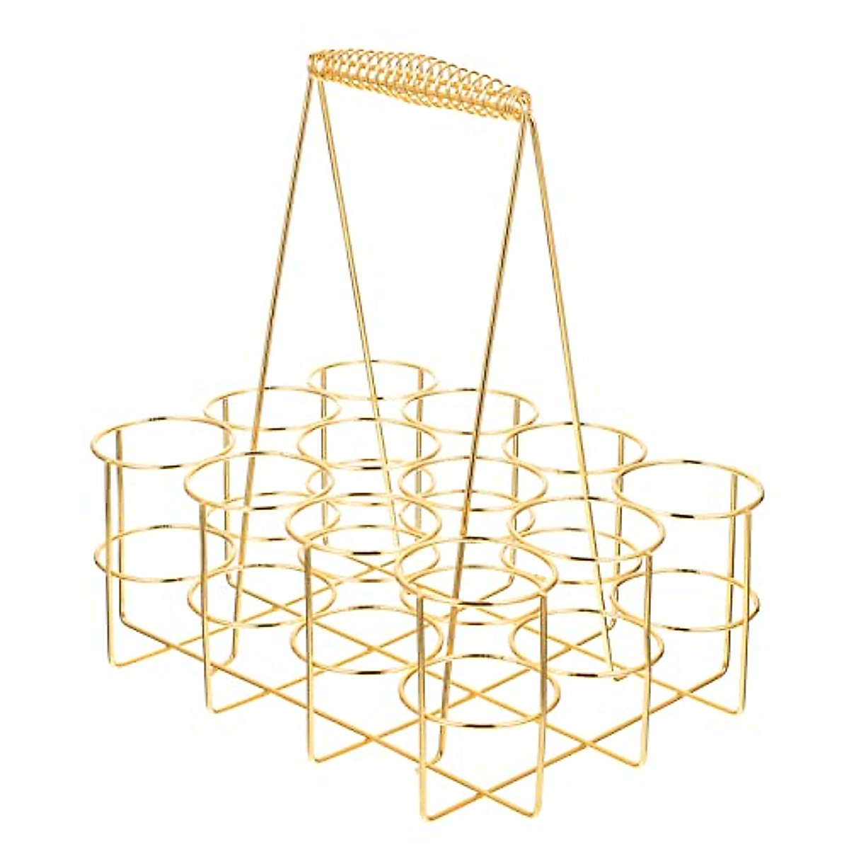 BESPORTBLE Metal Wine Bottle Carrier Wire Metal Beer Holder Crate Farmhouse 12 Bottle Beverage Bottle Holder Carrier Caddy with Handle for Home Bar KTV Party Picnic