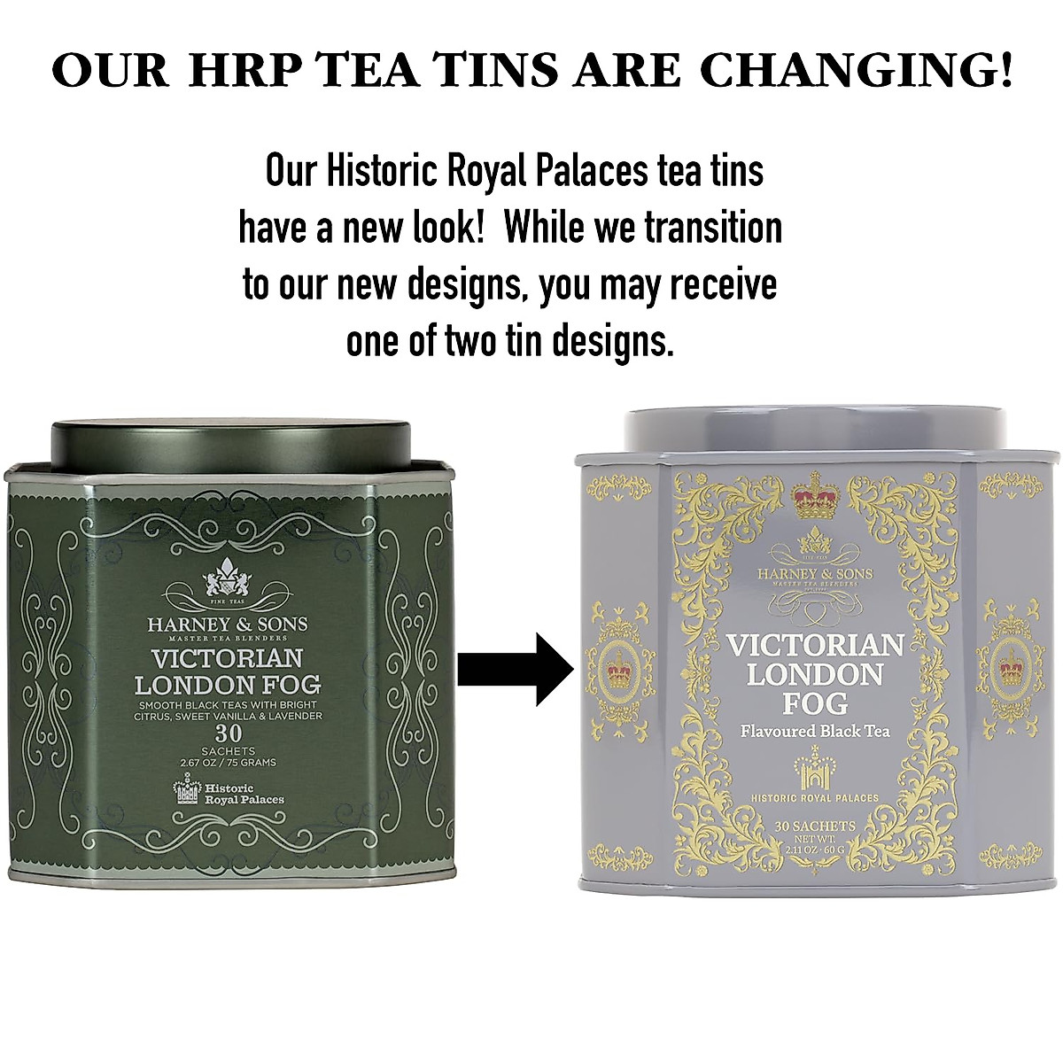Harney & Sons Victorian London Fog Tea | 30 Sachets, Historic Royal Palaces Collection