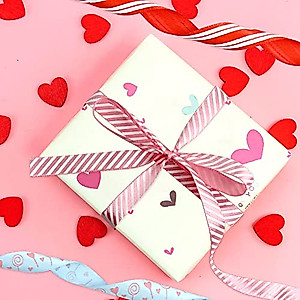 Valentine Heart Ribbons for Gifts Wrapping 15 Rolls Love Heart Ribbons for Craft Valentines DIY Craft Decoration Party Favors Supplies