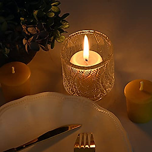 Pure Beeswax Votive Candles-6 Pack Natural Votives Set for Home Room Decor Party Wedding Spa Gift