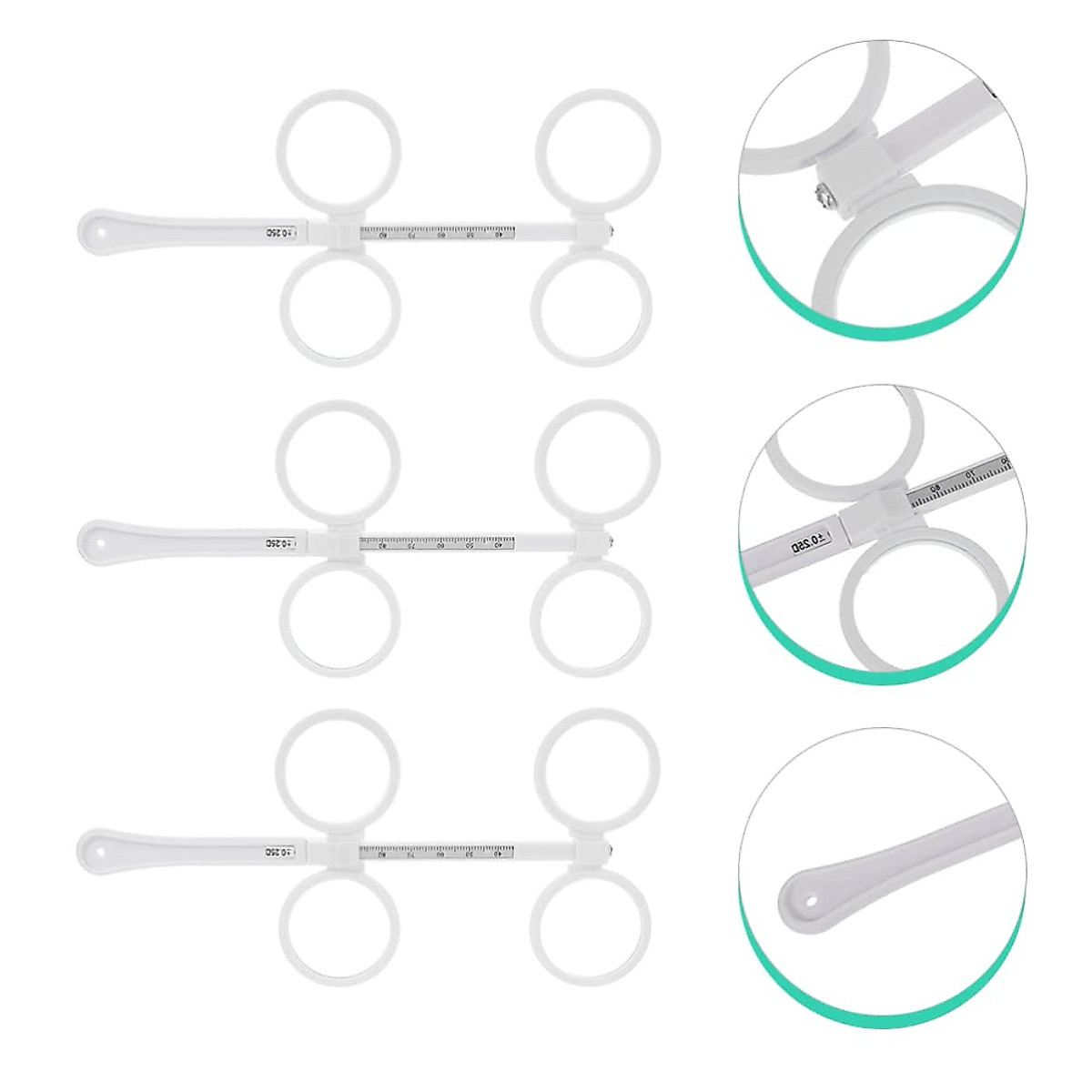 Scicalife 3pcs Confirmation Flipper Set Glass ±25° ±0. 5° ±100° Plastic Optometry Trial Lens for Ophthalmic Lens Tool Pinhole Glasses