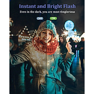 4K Digital Camera with Flash & Selfie, 48MP Camera for Photography with Autofocus 16X Zoom, Anti-Shake Vlogging Camera Compact Travel Digital Cameras with Flip Screen, 32GB Memory Card, Two Batteries