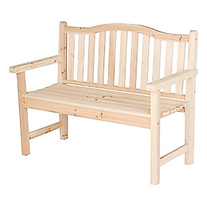 Shine Company 4212N Belfort II Wooden Outdoor Patio Garden Bench, Natural