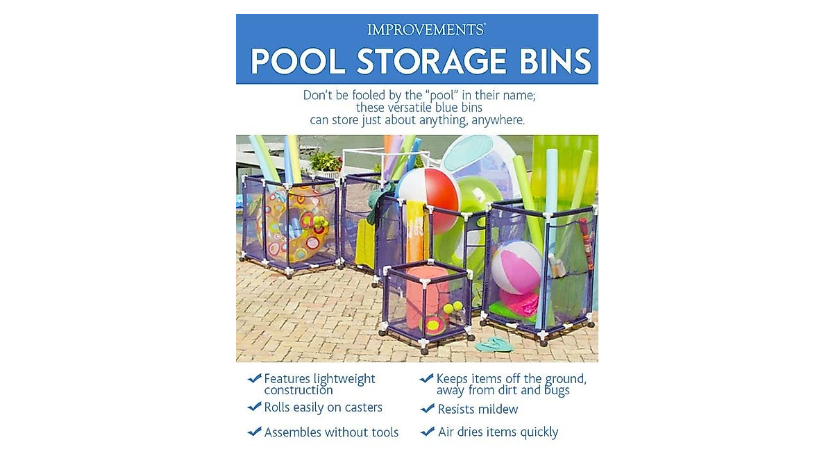 Large Pool Storage Bin - Organize Your Swim Accessories