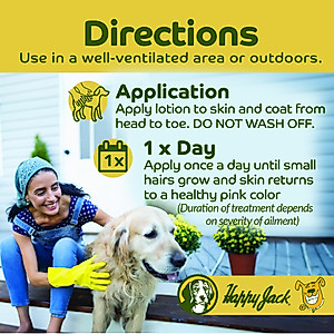 Happy Jack Mange Medicine & Mange Treatment for Dogs & Horses - Brings Soothing Itch Relief to Severe Mange, 8oz