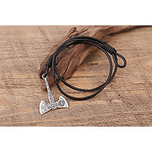 TEAMER Viking Axe Helm of Awe Wrap Bracelet Valknut Amulet Norse Viking Bracelet (Style 1)