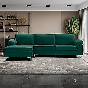 SECTIONAL Sofa Velvet Left Hand Facing