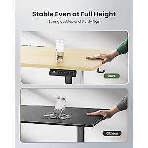 Marsail Electric Standing Desk, Adjustable Height Stand up Desk, 48 x 24 Inches Sit Stand Home Office Desk, Computer Desk, Maple