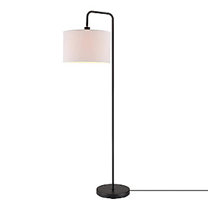 Globe Electric 67065 58" Floor Lamp, Matte Black, White Linen Shade, On/Off Socket Rotary Switch, Floor Lamp for Living Room, Floor Lamp for Bedroom, Home Improvement, Home Office Accessories