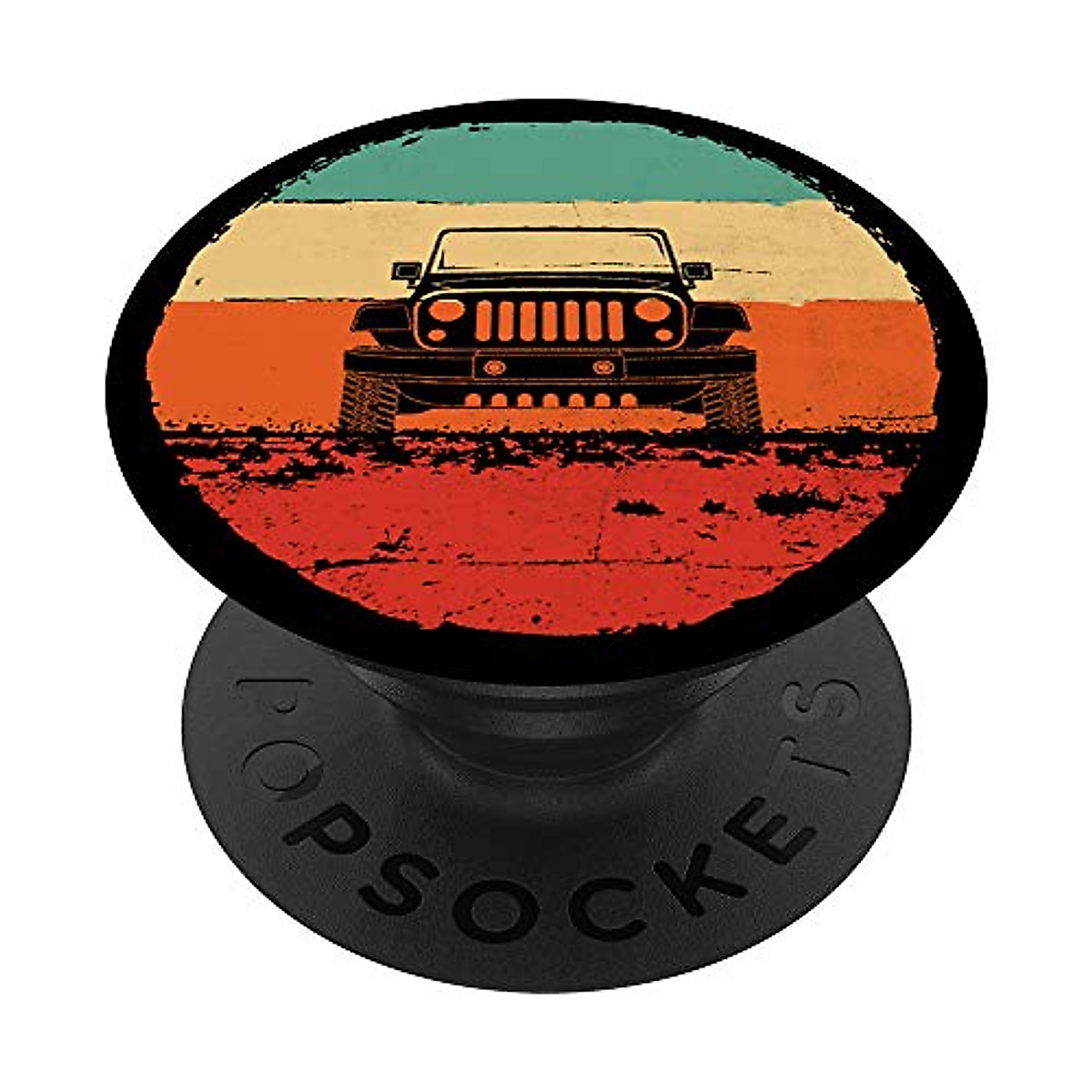 Vintage Sunset Off Road 4x4 Vehicle PopSockets PopGrip: Swappable Grip for Phones & Tablets