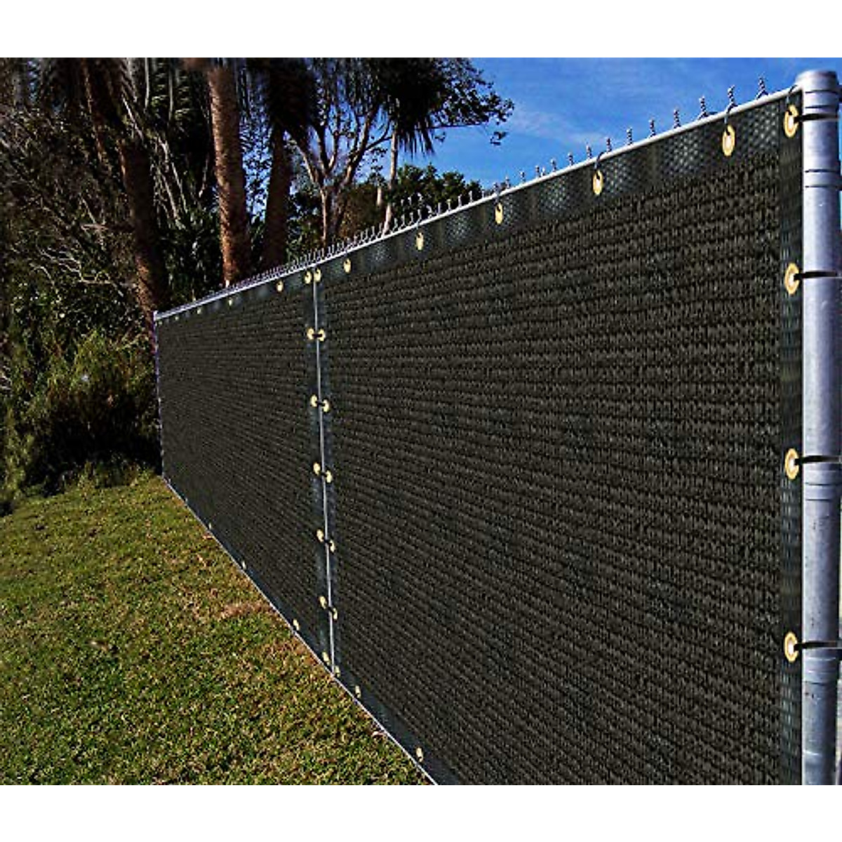 Ifenceview 4'x5' to 4'x50' Black Shade Cloth Fence Privacy Screen Fence Cover Mesh Net for Construction Site Yard Driveway Garden Pergolas Gazebos Canopy Awning UV Protection 180 GSM (4'x7')