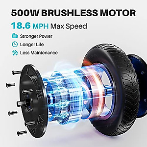 SmooSat MAX Folding Commuter Scooter for Adults, Electric, 500W Brushless Motor, Front Suspension, 30 Miles Real Range, Up to 18.6 MPH Speed, 10" Solid Tires, 264 lbs Max Load