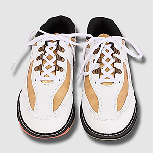 VEACAM Ladies Bowling Shoe, Lace Up Womens Bowls Sneakers Casual Walking Workout Trainers for Female,White,5.5