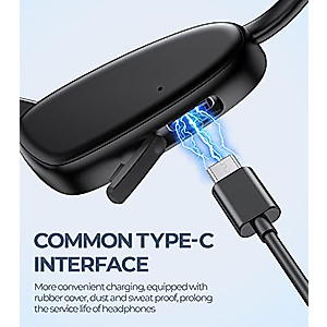 Spobri Bone Conduction Headphones Bluetooth, Open Ear Headphones Wireless, Bluetooth 5.3 Sport Headphones with Microphones,IPX6 Waterproof Earphones for Workout, Running, Gym, Hiking, Cycling