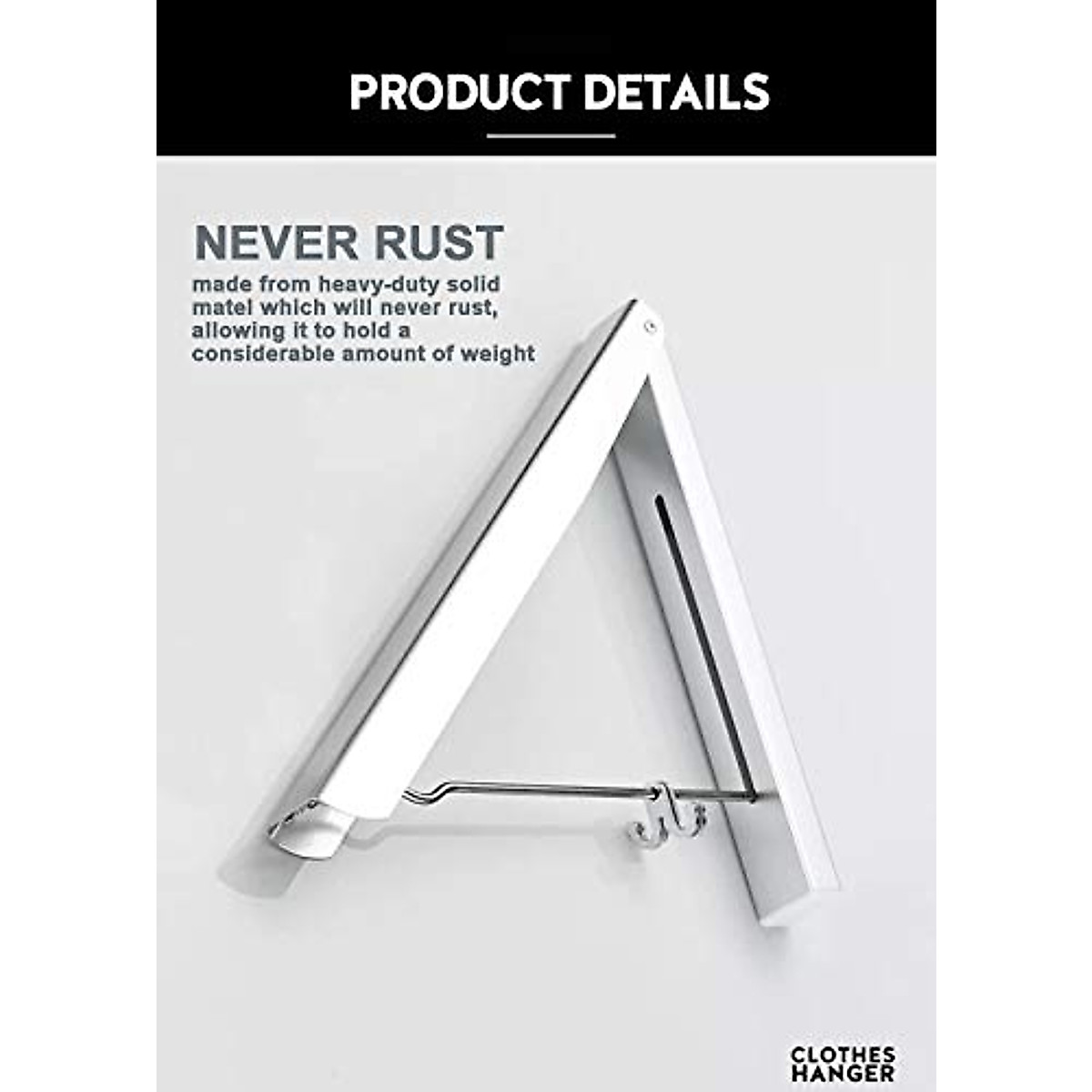 MISSMIN 2 Pack Retractable Clothes Rack - Wall Mounted Folding Clothes Hanger Drying Rack for Laundry Room Closet Storage Organization, (Silver)