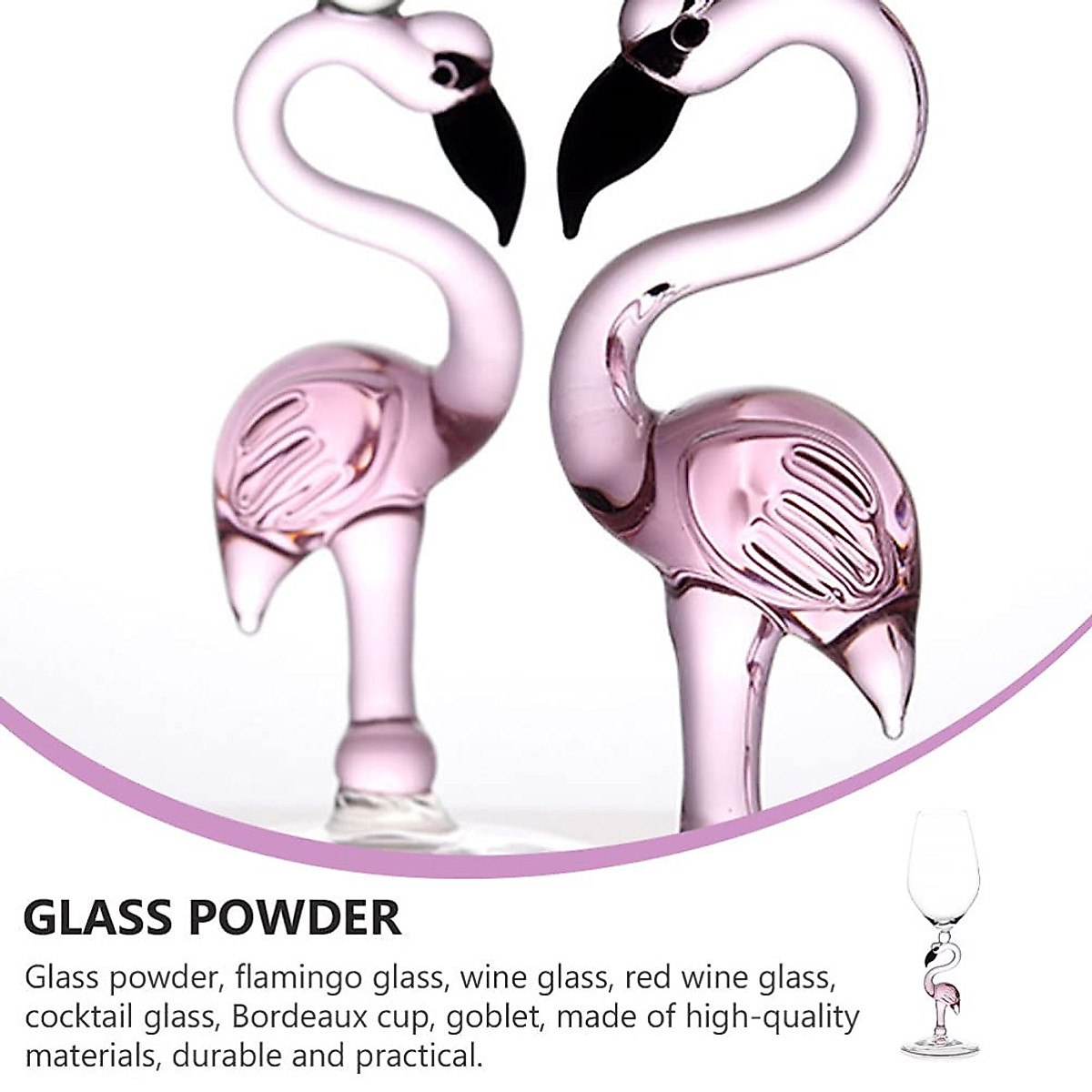 BESPORTBLE Creative Pink Flamingo Cocktail Martini Goblet, Glass, Red Wine Glass for Home Bar Christmas Party Wedding, Celebrations Cup 500ML 1Pc