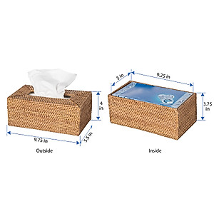 Kouboo Loma Rectangular Rattan Tissue Box Cover (Brown)