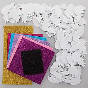 Baker Ross AX834 Swan Princess Stickers - Pack of 100, Foam Self-Adhesives, Perfect for Children to Decorate Collages and Crafts, Ideal for Schools, Craft Groups, Party Crafting, Home