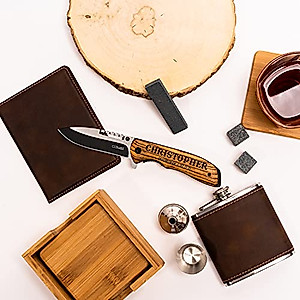 Lara Laser Works Set of 10 - Personalized Pocket Knife for Groomsmen, 16 Font - Groomsman Gifts for Wedding, Groomsmen Proposal Gifts - Custom Engraved Pocket Knives, Bachelor Party,