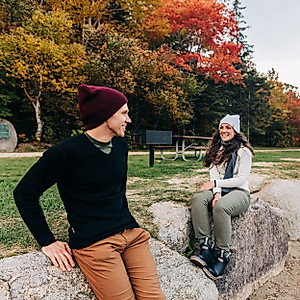 Men's Long Sleeve V-Neck - 100% Merino Wool Base Layer - Casual Shirt - Under Layer - Midlayer - Black - Medium