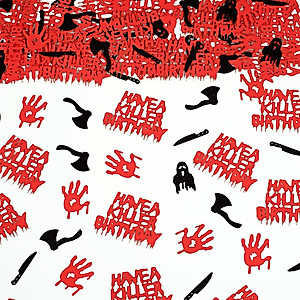 Glitter Have a Killer Birthday Confetti, Halloween Birthday Party Decorations, Murder Mystery Birthday Party Scary Horror Birthday Party Decorations(100pcs)