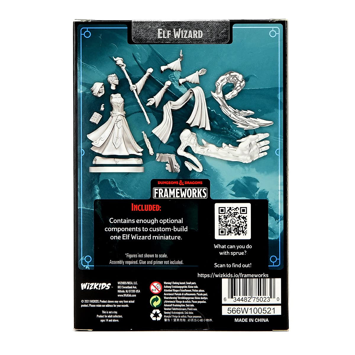 D&D Frameworks: Elf Wizard Female - Unpainted and Unassembled