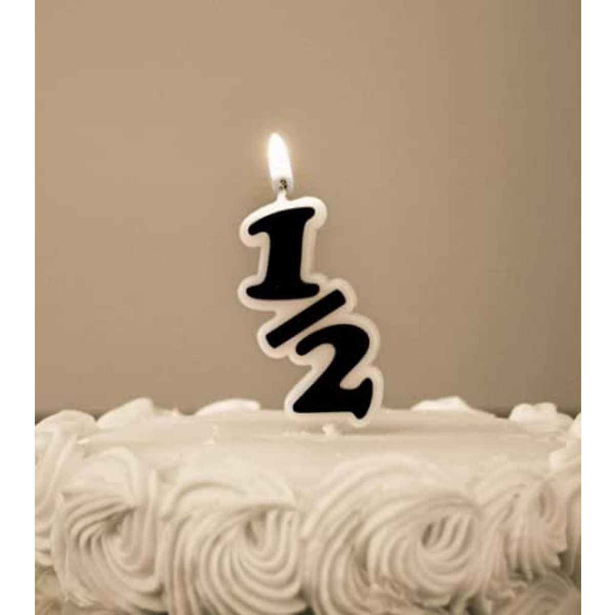 Over The Line Half 1/2 Birthday Candle - Ultra Pink or Black