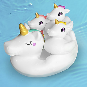 Baby Bath Toys,Cute Unicorn Bath Toys for Toddlers 1-3,Squirt Bathtub Toys for Boys Girls,Rubber Floating Shower Toys Gifts 4pcs Set