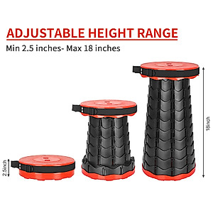 Esup 2 Pack Folding Camping Stool, Collapsible Stool Portable Lightweight Retractable Folding Stools Seat Fishing Outdoors Indoors Kitchen Max Load 400lbs