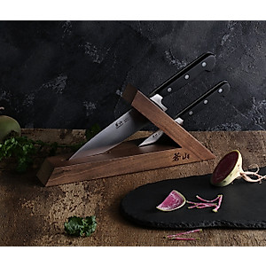 Cangshan TV2 Series 1021585 Swedish 14C28N Steel Forged 3-Piece TAI Knife Block Set, Walnut