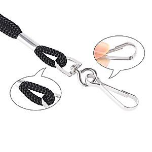 HOSL Black Lanyards 100 Pack Black Badge Lanyards Office Lanyard ID Card Lanyards Business Card Lanyards Students Lanyards Employee Lanyards Key Lanyards (Black)