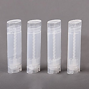 CTKcom 100 Pcs Oval Lip Balm Tubes With Lids,Plastic Deodorant Lip Lipstick Balm Tubes,Empty Plastic Containers 5ml 5Gram,Chapstick Tubes100Pcs (Clear)