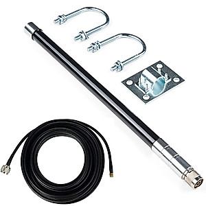 10dBi Outdoor for LoRa Gateway 915MHz Antenna Omni Directional Fiberglass Antenna WiFi N Tyle Male Glass Mount Antennas for LoRa Helium HNT Mining (or Anything Else 900-950Mhz) Brackets Included